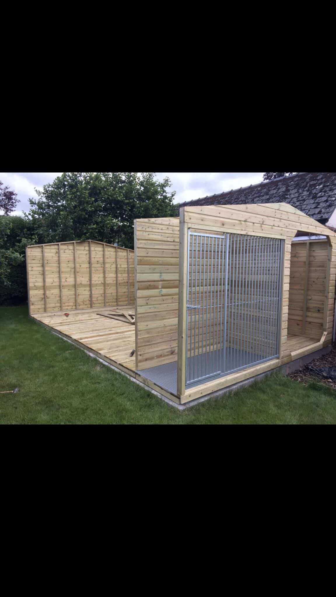 23x12ft Garden Shed With Log Store And Dog Kennel
