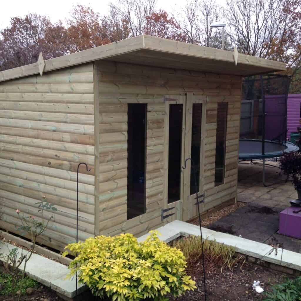 Garden Pent Roof Sheds | Flat Roof Summer House Buildings Shop