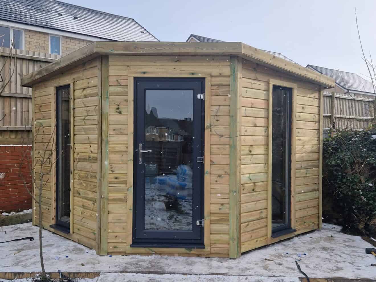 10 x 10 Ultimate UPVC Corner Summerhouse - Midlands Sheds & Summer Houses